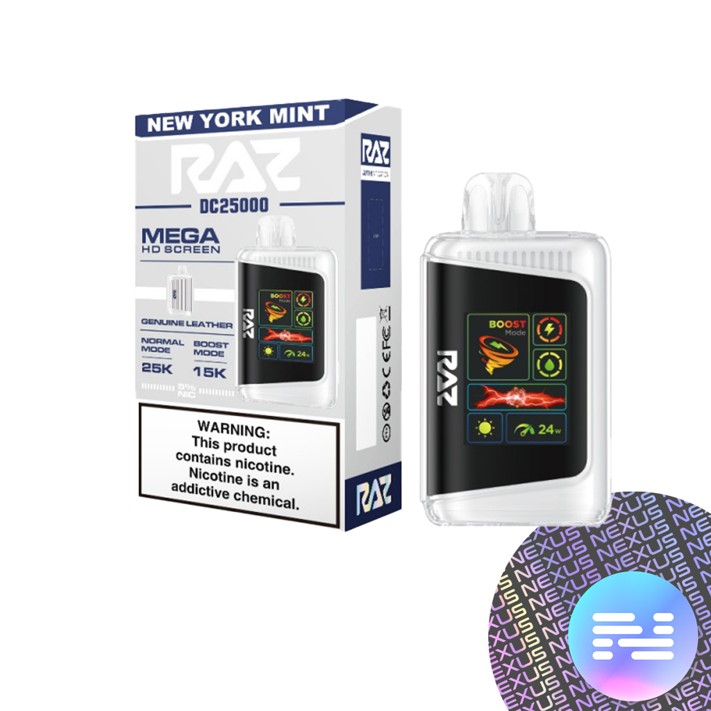 Raz- New York Mint 25000 Puffs- 5 Count Display | Carytown Tobacco Inc.