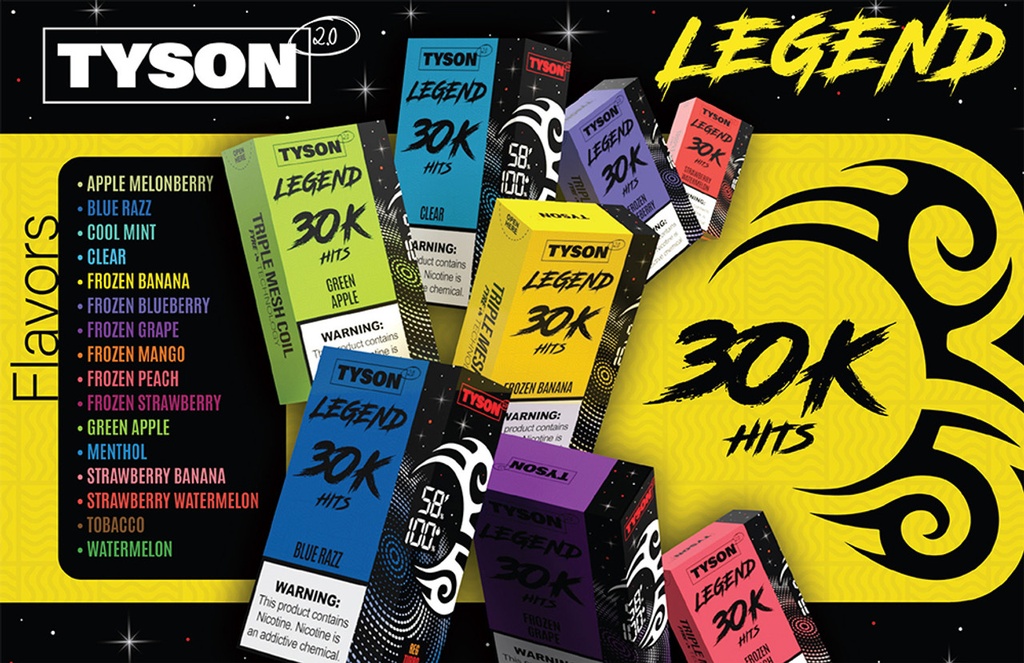 Tyson 2.0 Legend 30k - 5ct | Carytown Tobacco Inc.
