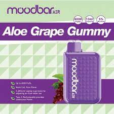 MoodBar: Aloe Grape Gummy- 6000 Puffs- 5 count Display | Carytown ...