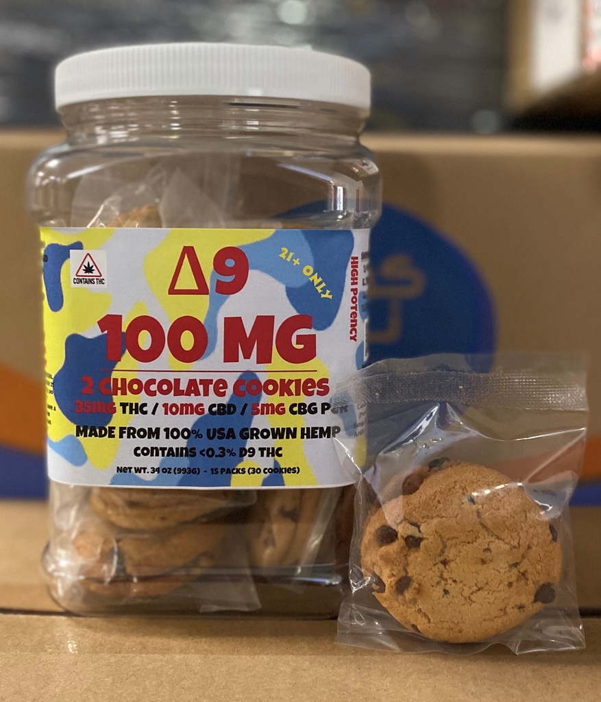 Dazed- Delta 9 Chocolate Chip Cookie 100mg total- 30ct | Carytown ...